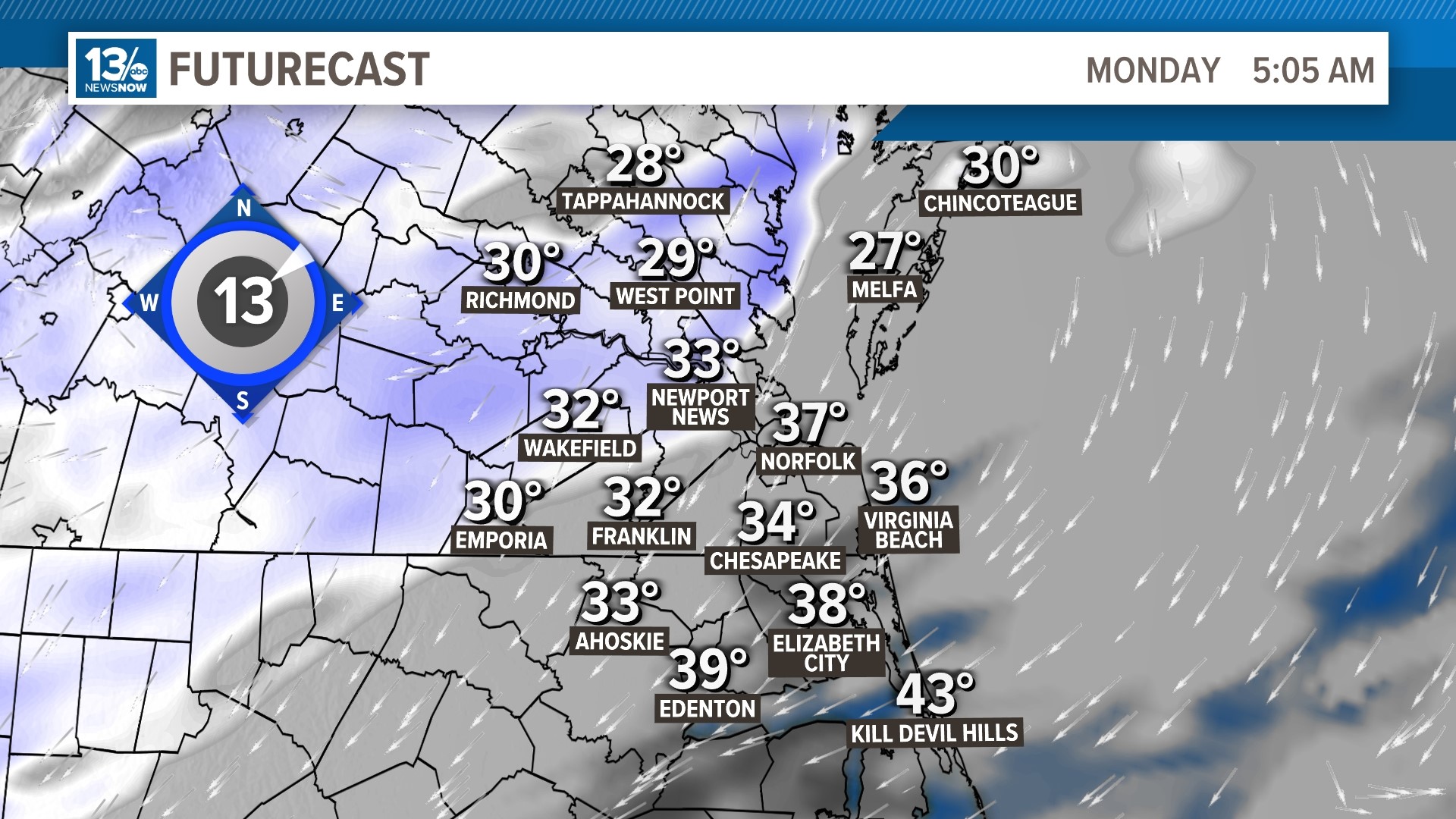 Slight chance of wintry weather in southeast Virginia on Tuesday ...