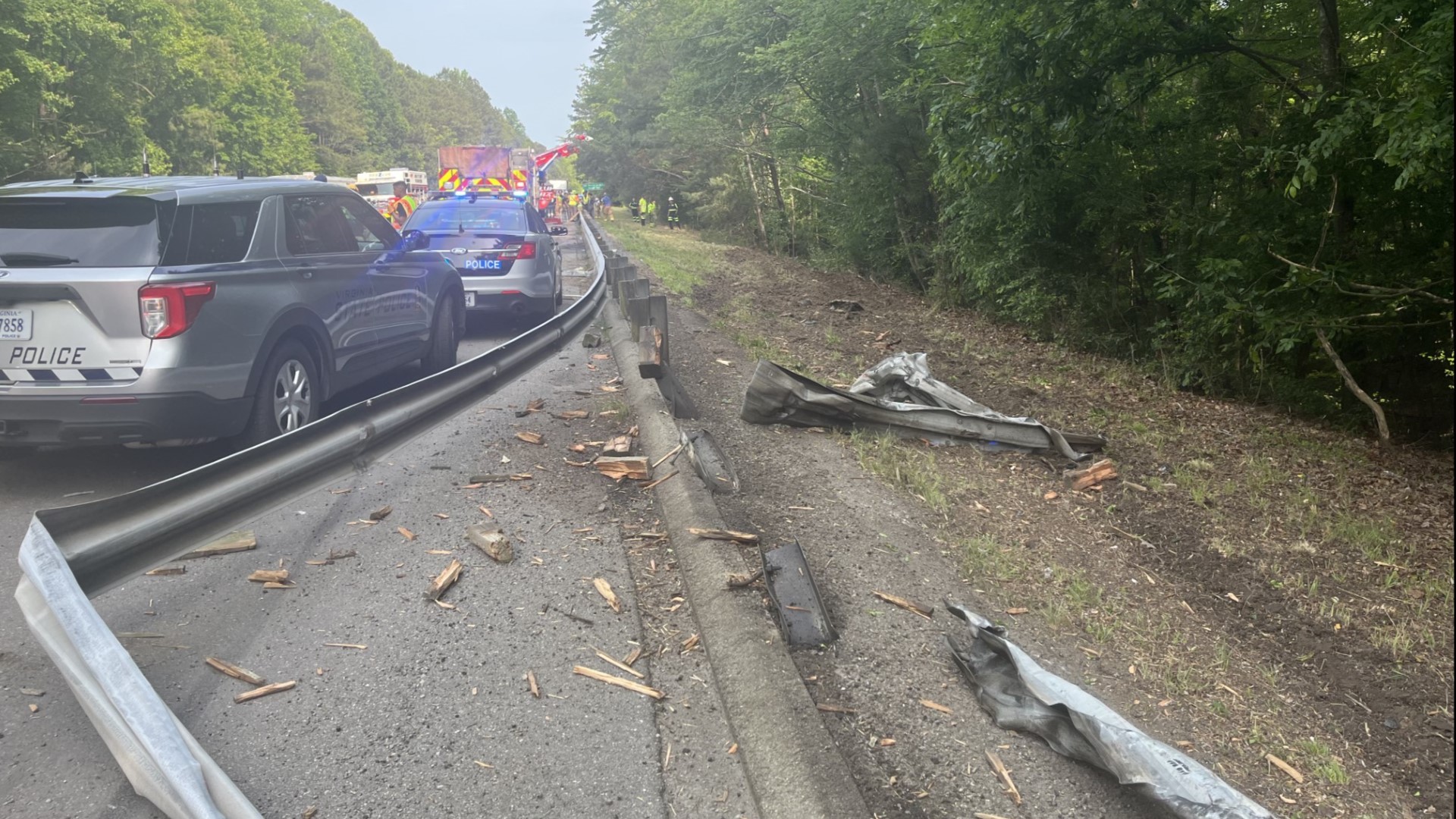 Tractor-trailer crashes on I-64 in James City County, shutting down ...