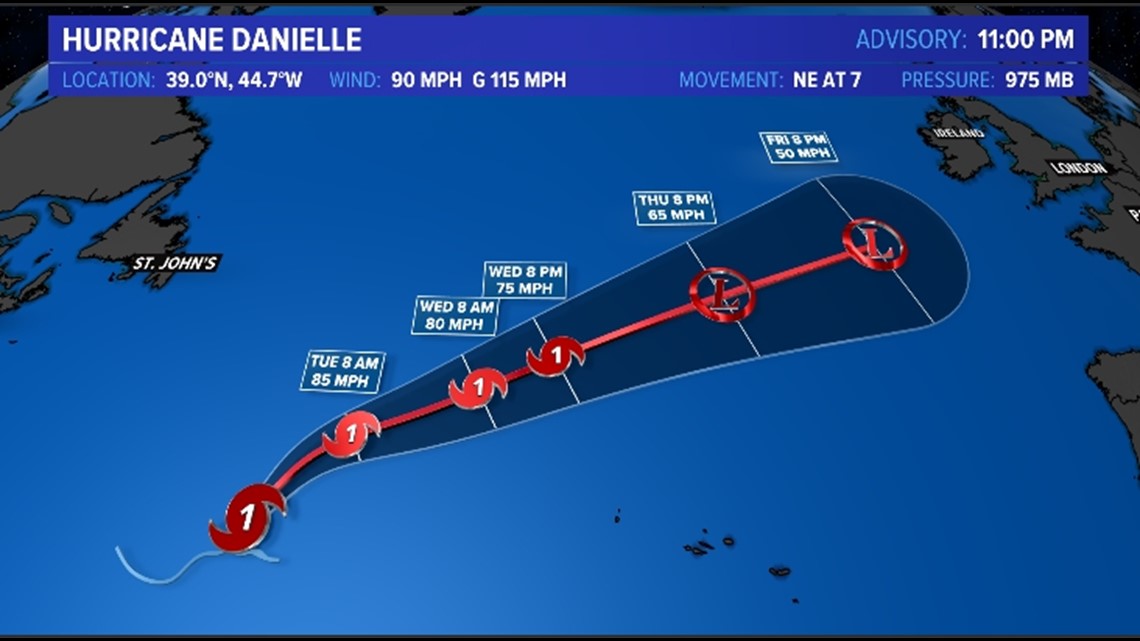 Tropics update: Hurricane Danielle, Tropical Storm Earl | 13newsnow.com