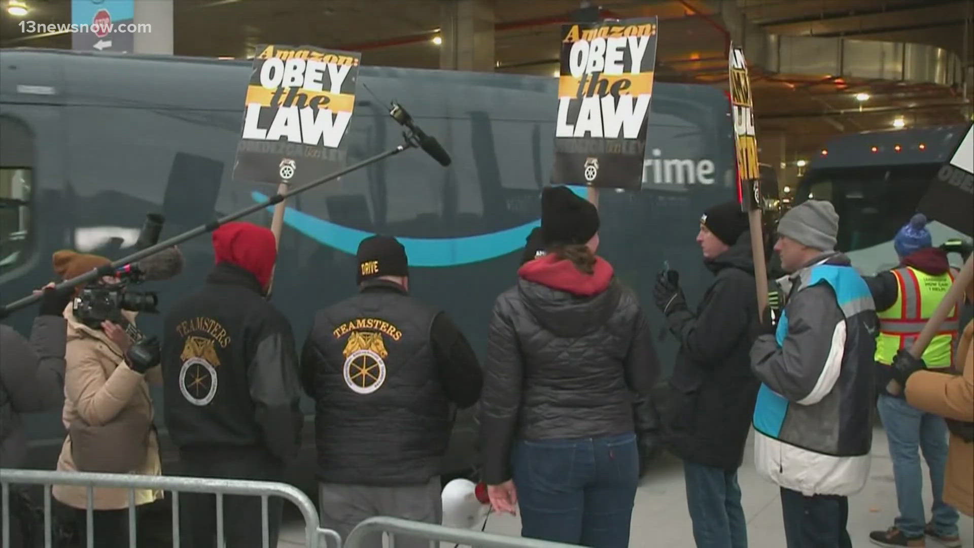 Amazon employees at 7 facilities strike as Teamsters seek labor ...