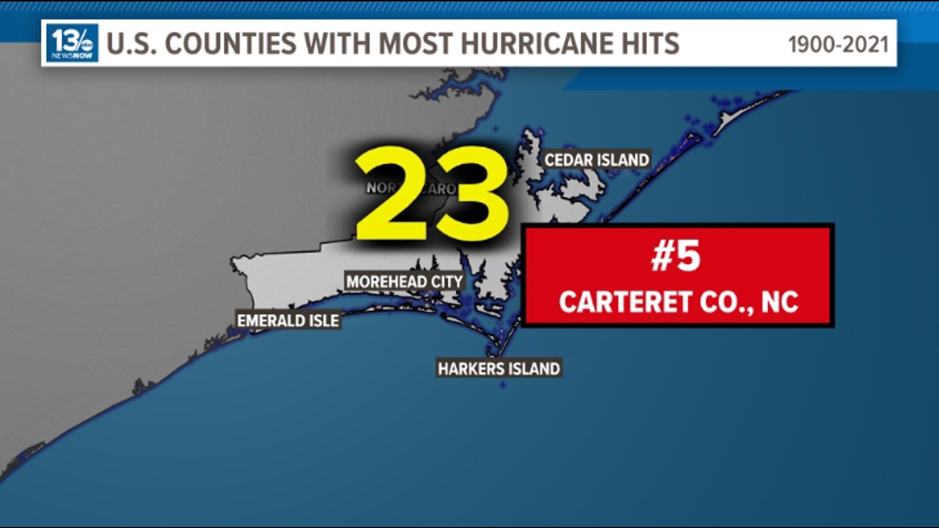 What are the top 5 counties hit most by hurricanes | 13newsnow.com