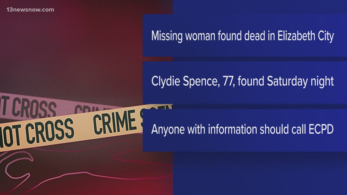 Missing woman located, pronounced dead in Elizabeth City late Saturday ...