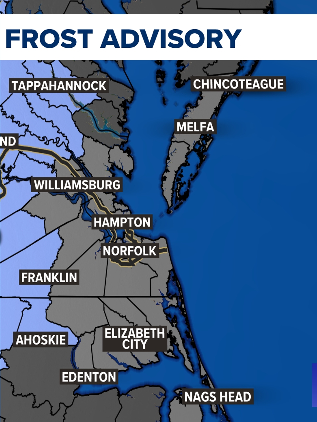 Frost advisory issued for parts of Virginia and North Carolina ...