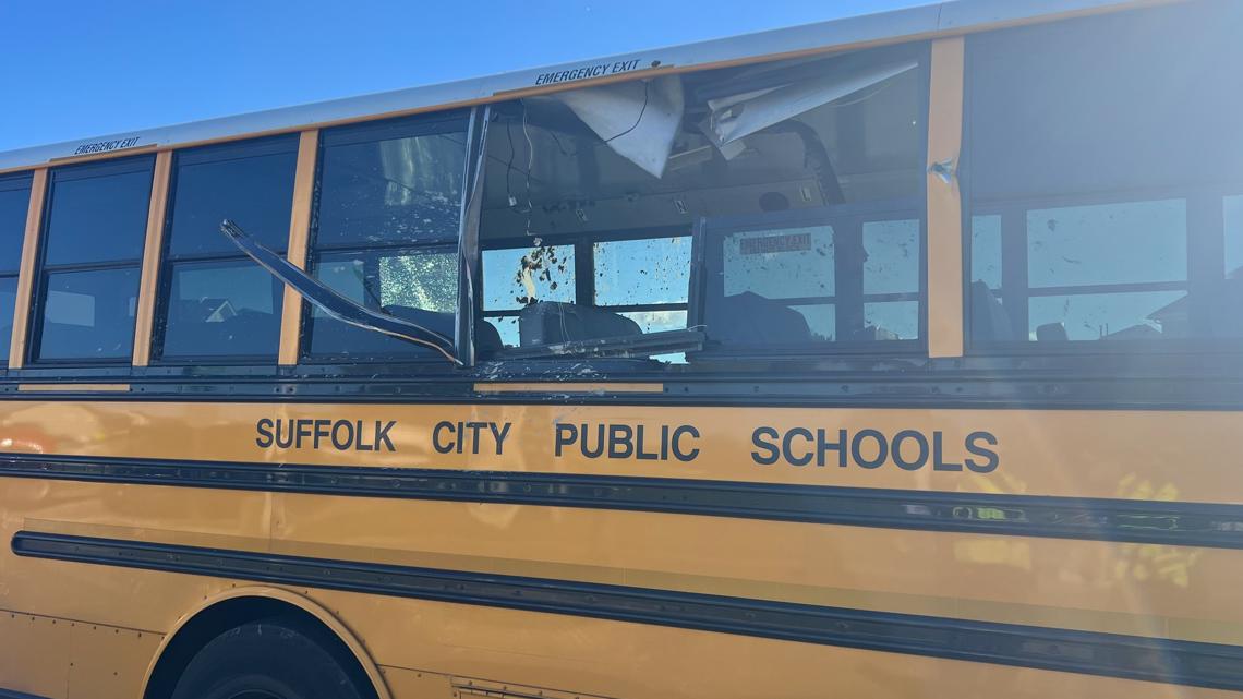 Suffolk crash injures 4 kids in school bus, cement truck collision ...