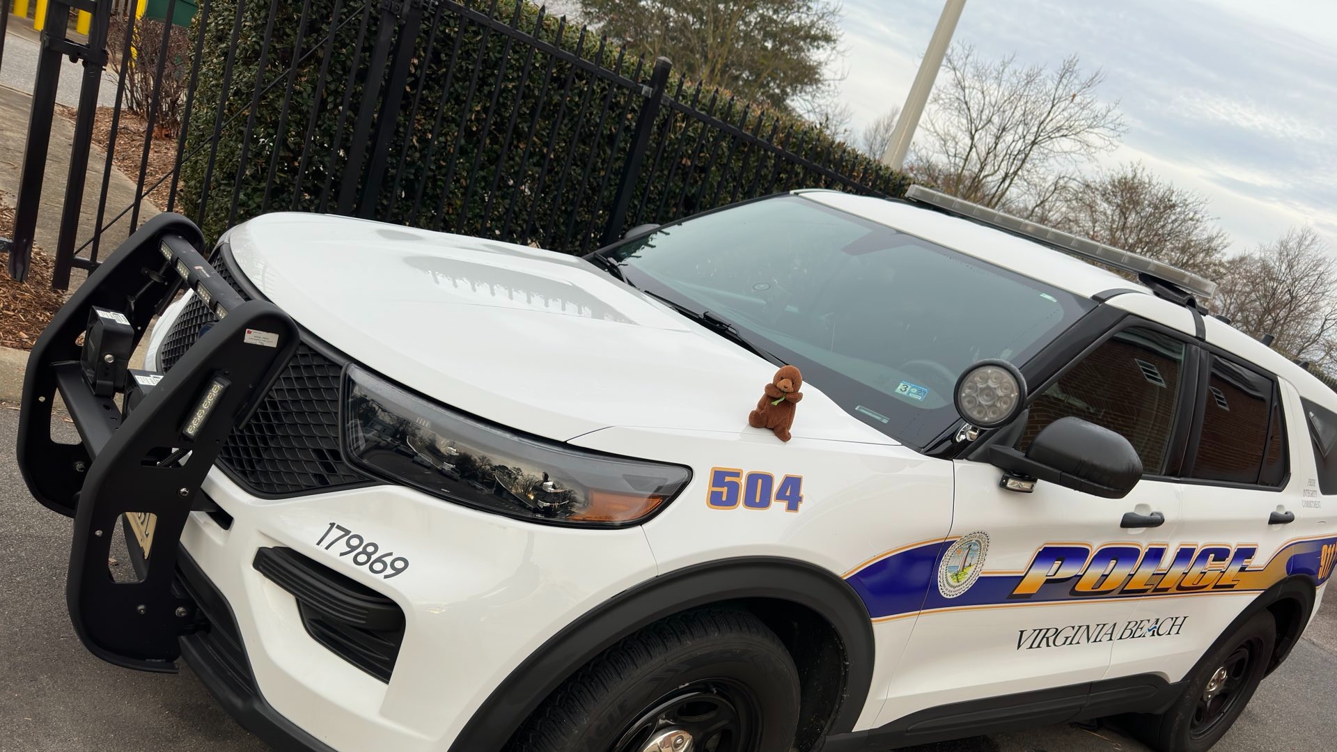 This stuffed animal got a special experience with VBPD. | 13newsnow.com