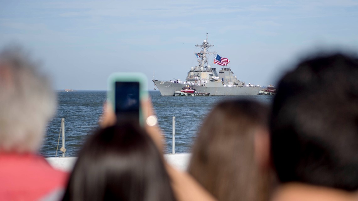 USS Mitscher returns to Naval Station Norfolk following deployment ...