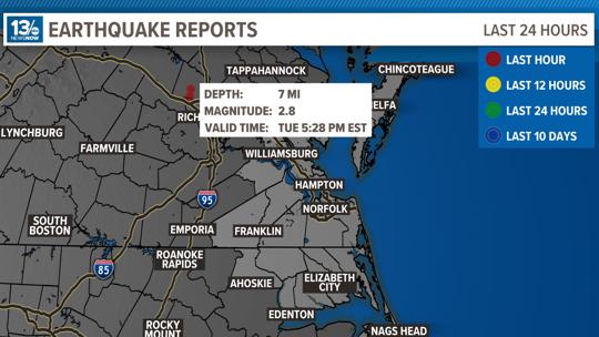 2.8 magnitude earthquake hits Richmond area | 13newsnow.com