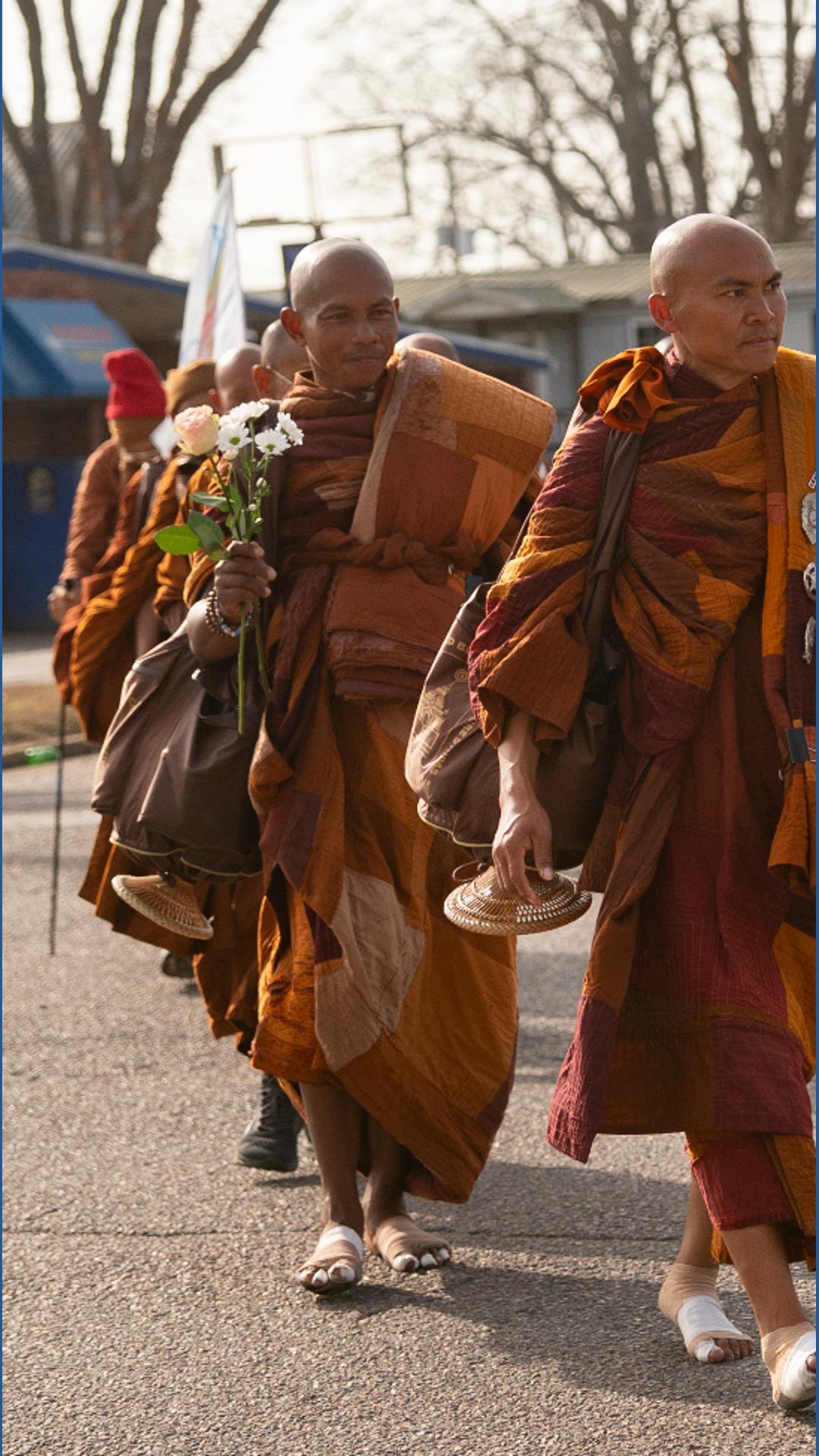Buddhist monks continue Walk for Peace, continue journey through ...