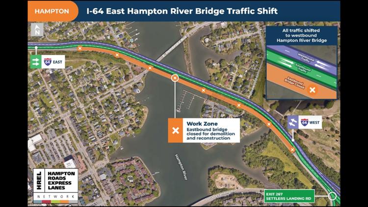 New I-64 Traffic Pattern Begins Overnight in Hampton | 13newsnow.com