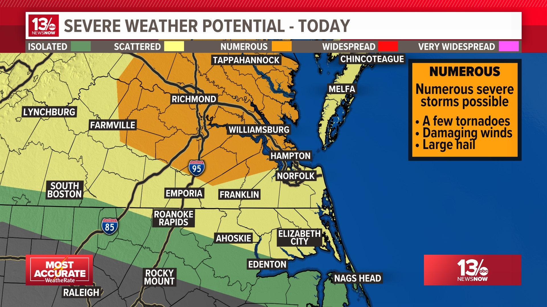 Severe Thunderstorm Watch issued for majority of Virginia | 13newsnow.com