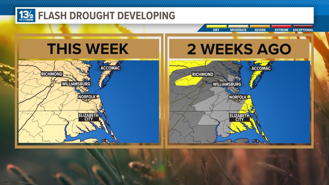 Moderate drought conditions across Hampton Roads, Virginia | 13newsnow.com