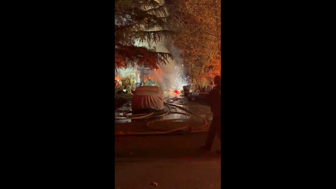 WATCH: Wires spark in driveway of home on fire in Virginia Beach ...