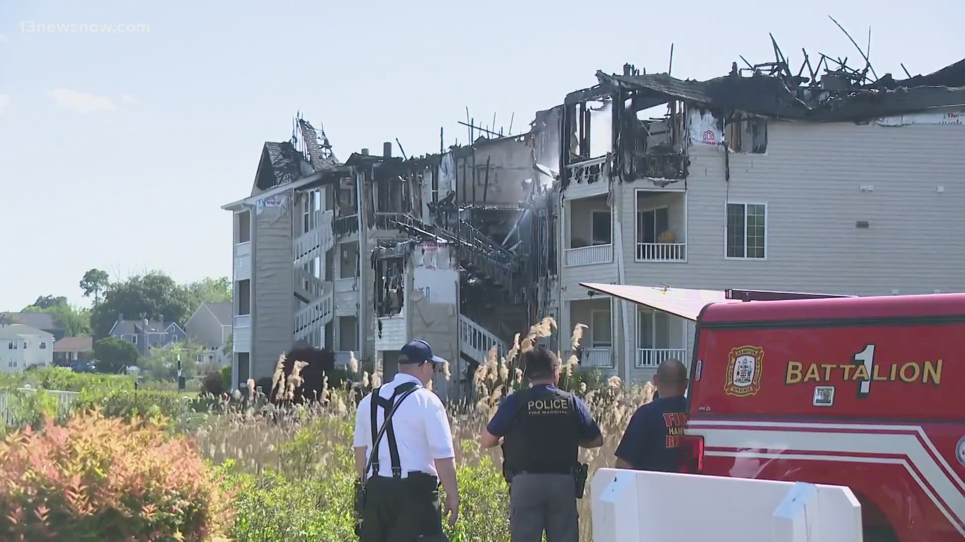 Large-scale condo fire causes partial collapse in Hampton: 4 injured ...