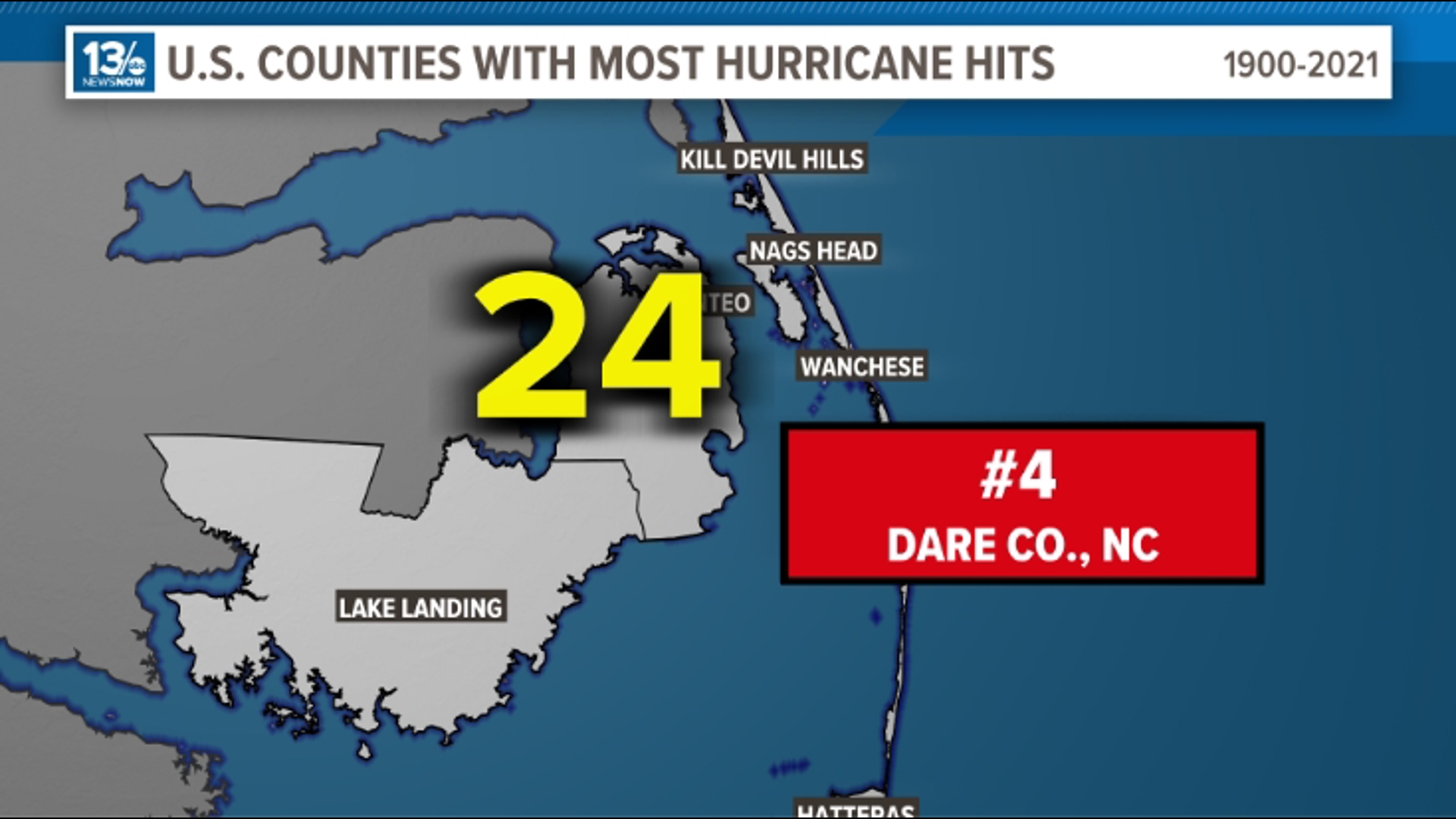 What are the top 5 counties hit most by hurricanes | 13newsnow.com