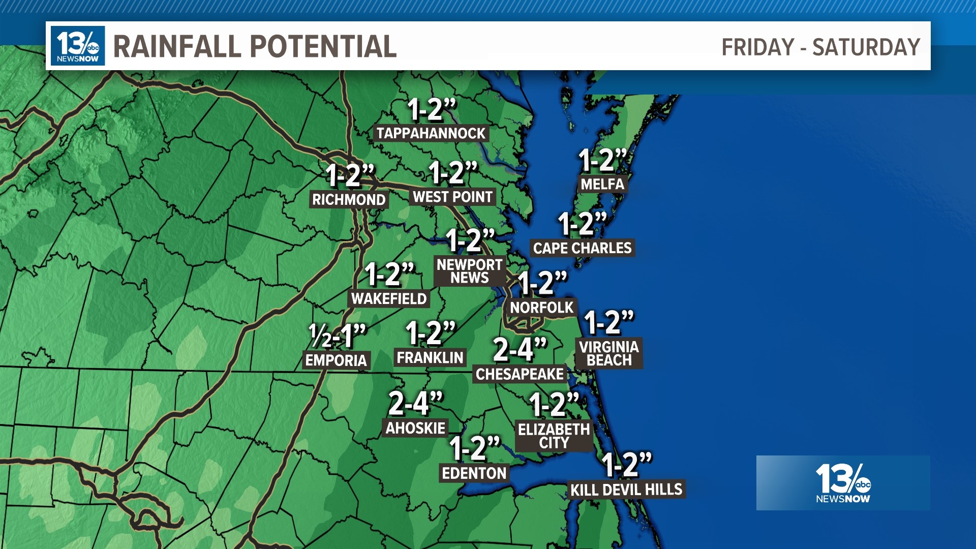 Heavy rain, strong winds expected in Hampton Roads, Virginia ...