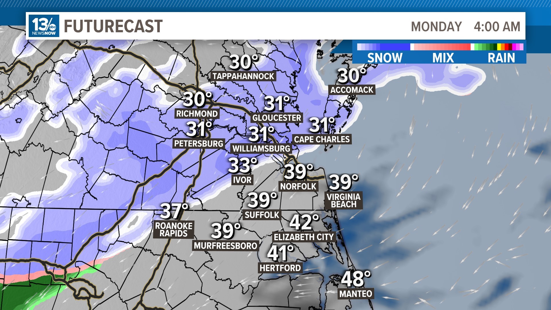 Arctic cold front expected in Virginia on Monday | 13newsnow.com