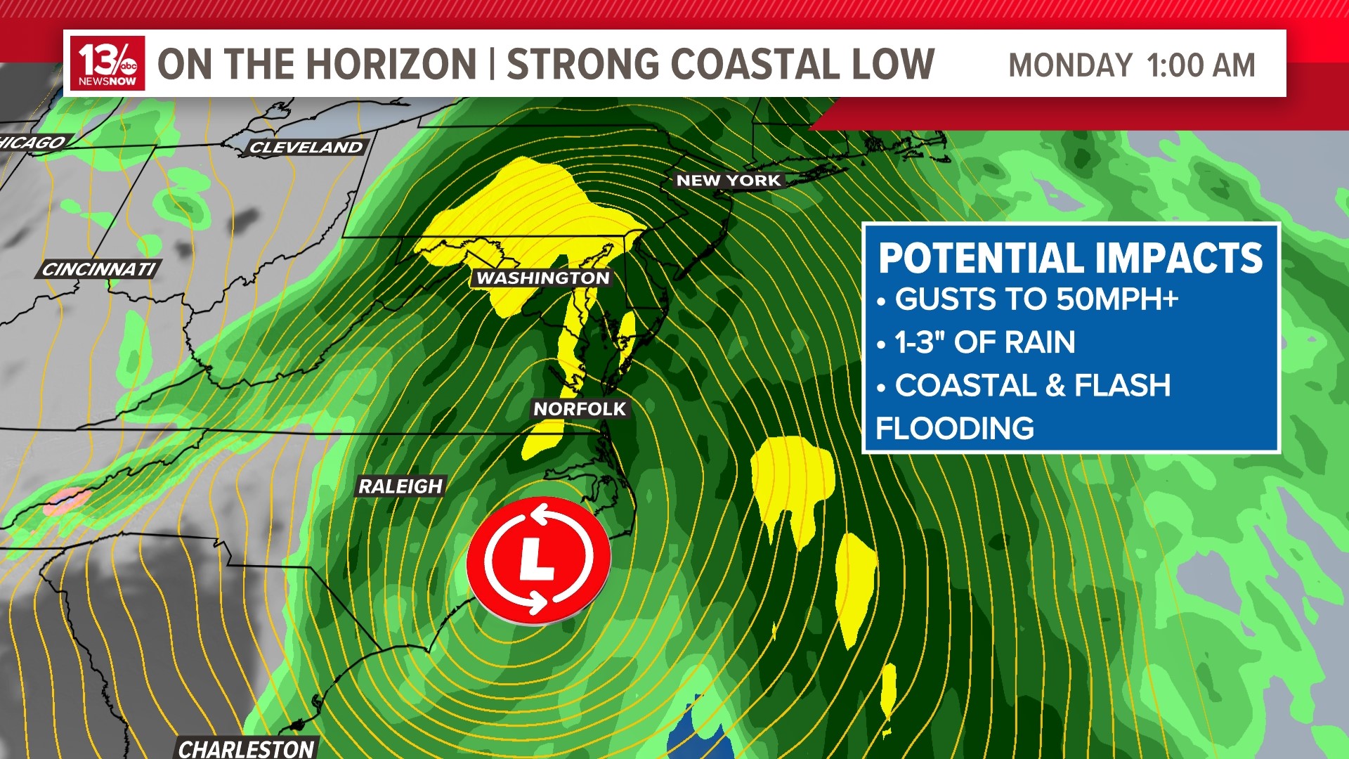 East Coast storm to bring a rainy, windy back half of the weekend ...