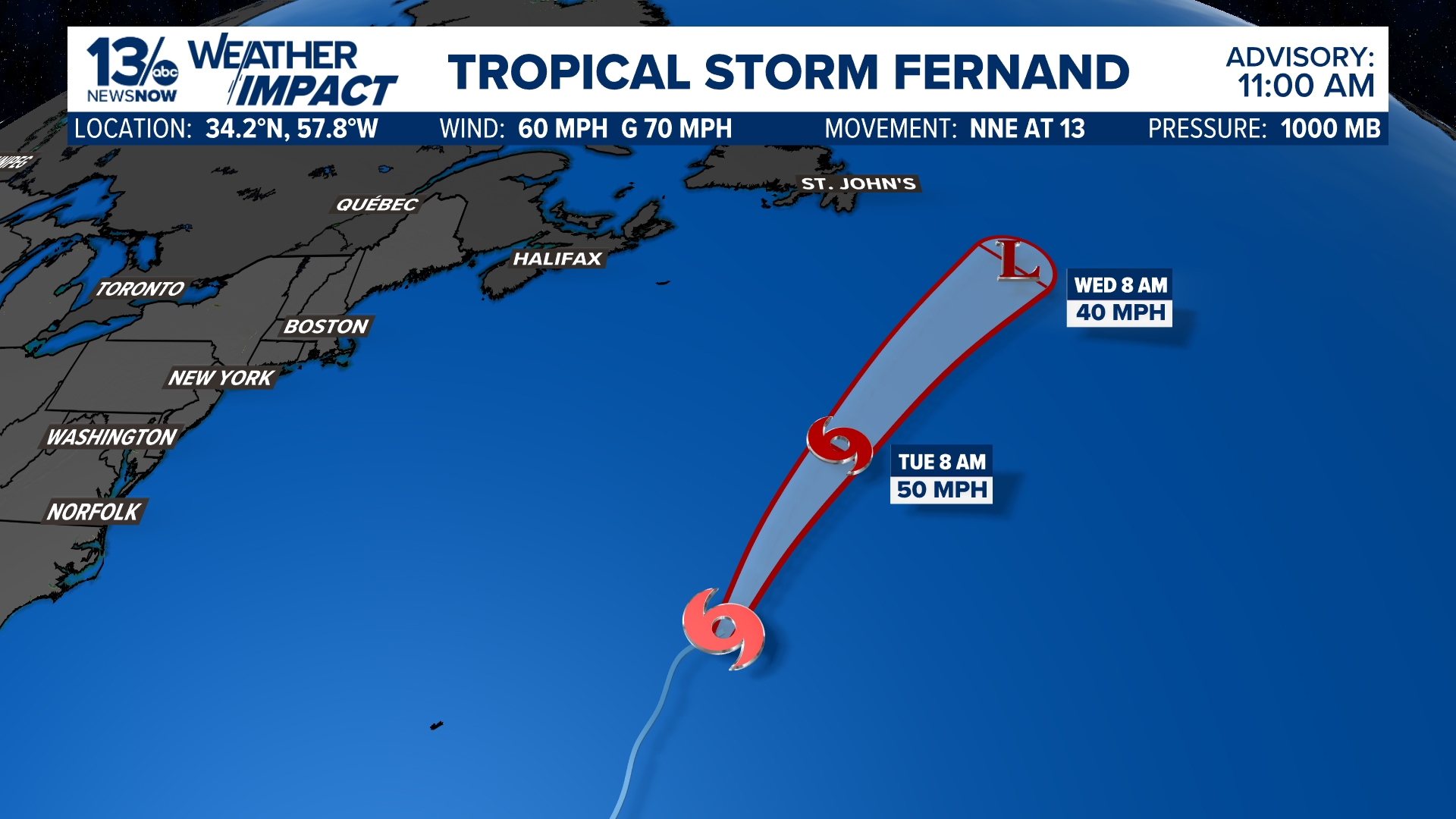 Hurricane Tracker: Tropical Storm Fernand tracks, forecast and updates ...