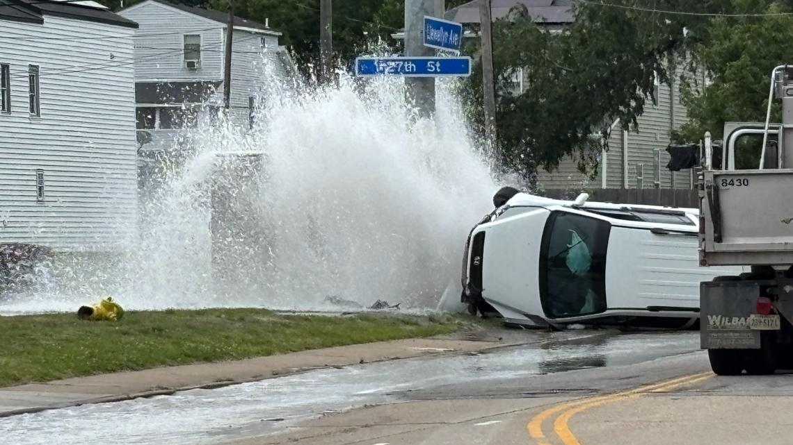 Norfolk fire hydrant sprays water uncontrollably after car crash ...