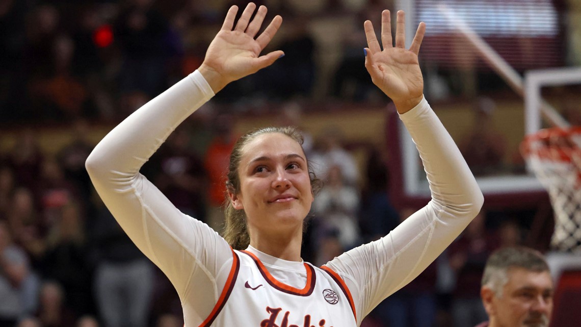 Elizabeth Kitley scores 34, No. 8 Virginia Tech beats UNC 74-62 for a ...