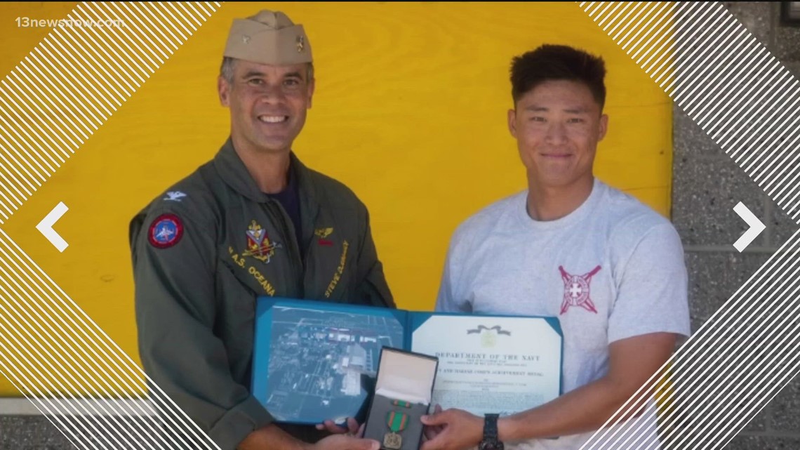 Navy sailor honored for saving child from drowning | 13newsnow.com