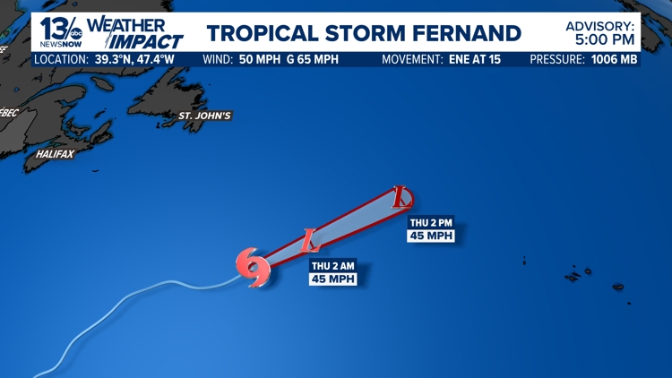 Hurricane Tracker: Tropical Storm Fernand tracks, forecast and updates ...