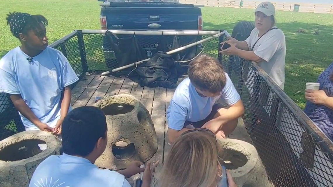 Students deploy oyster reef balls at Portsmouth City Park | 13newsnow.com