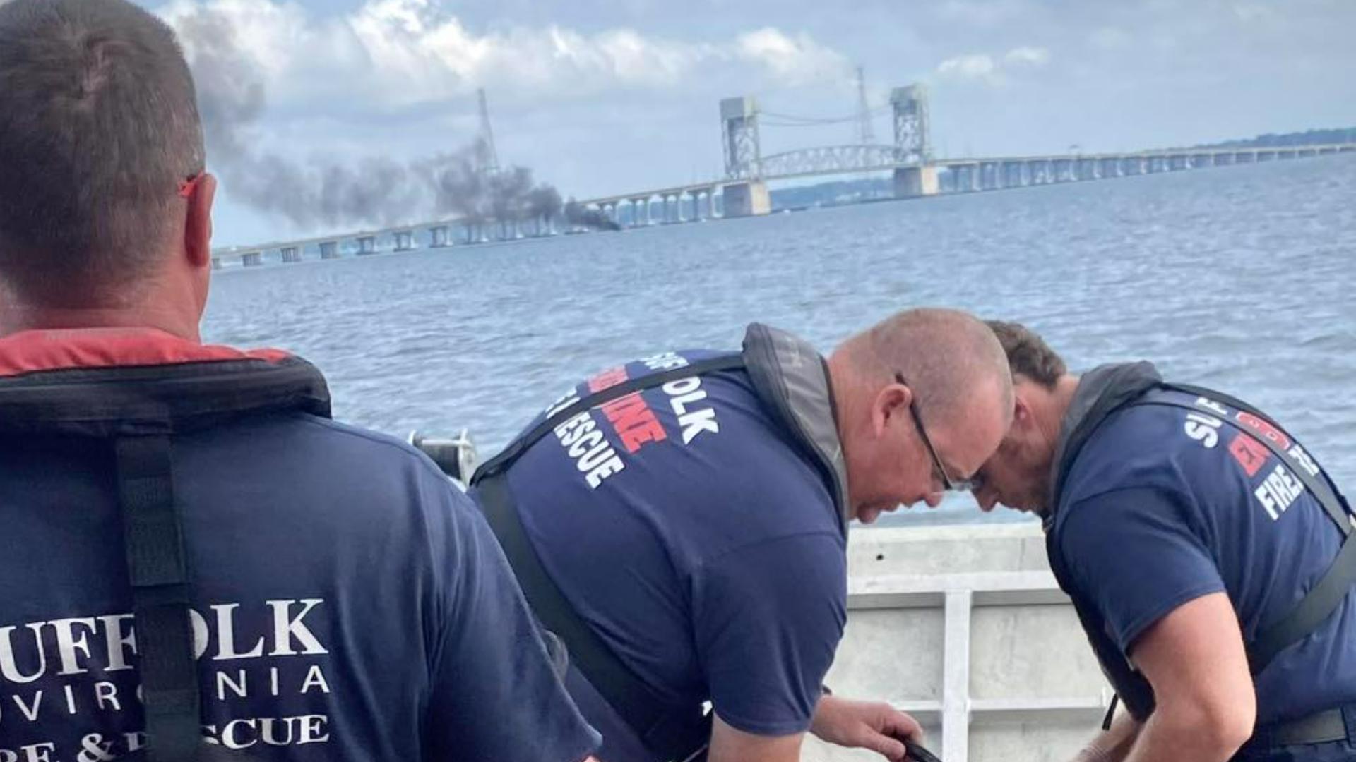 Boat fire near James River Bridge causes multi-agency response ...