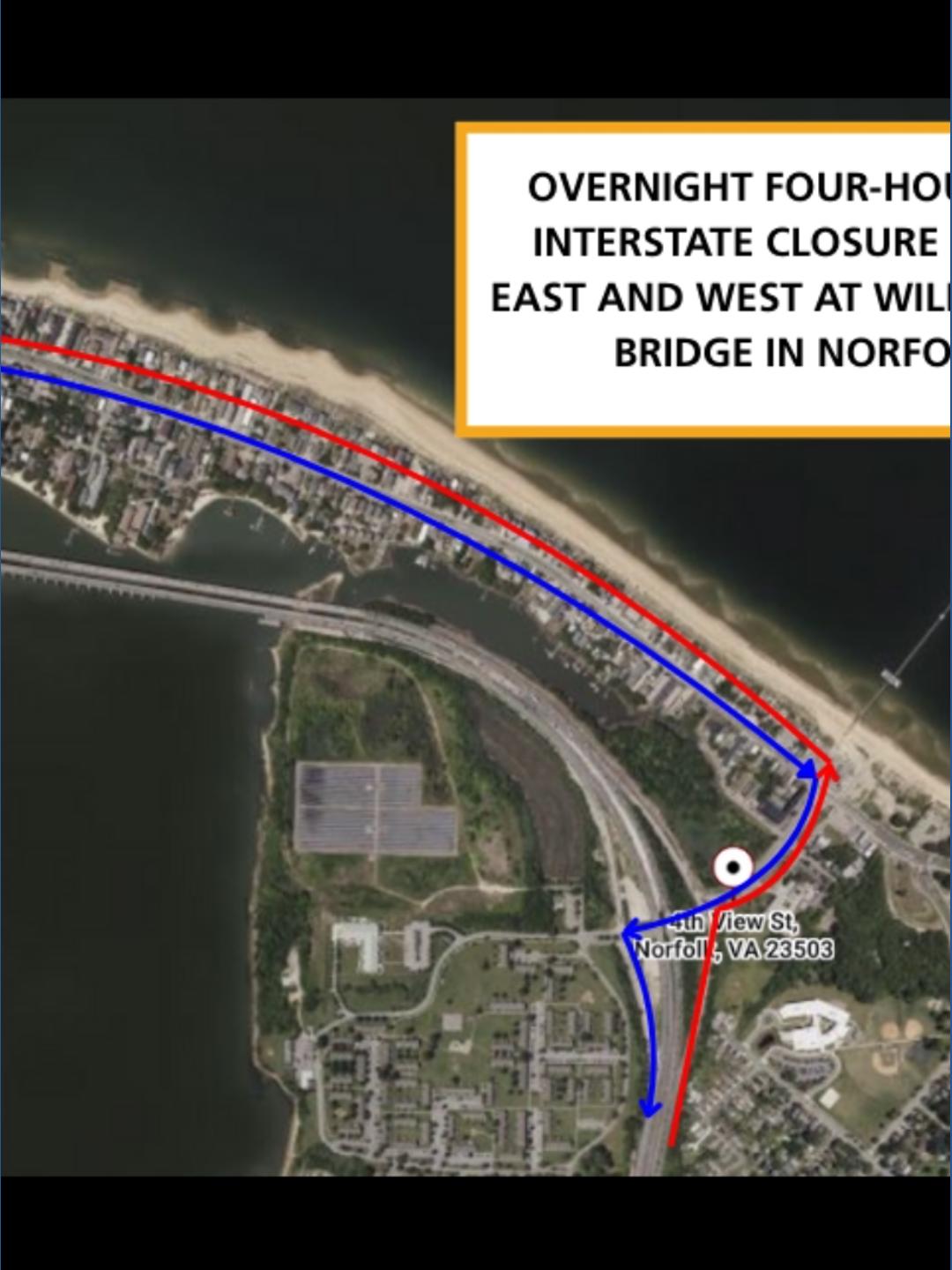 Interstate 64 in Norfolk closes early Thursday for sign installation ...
