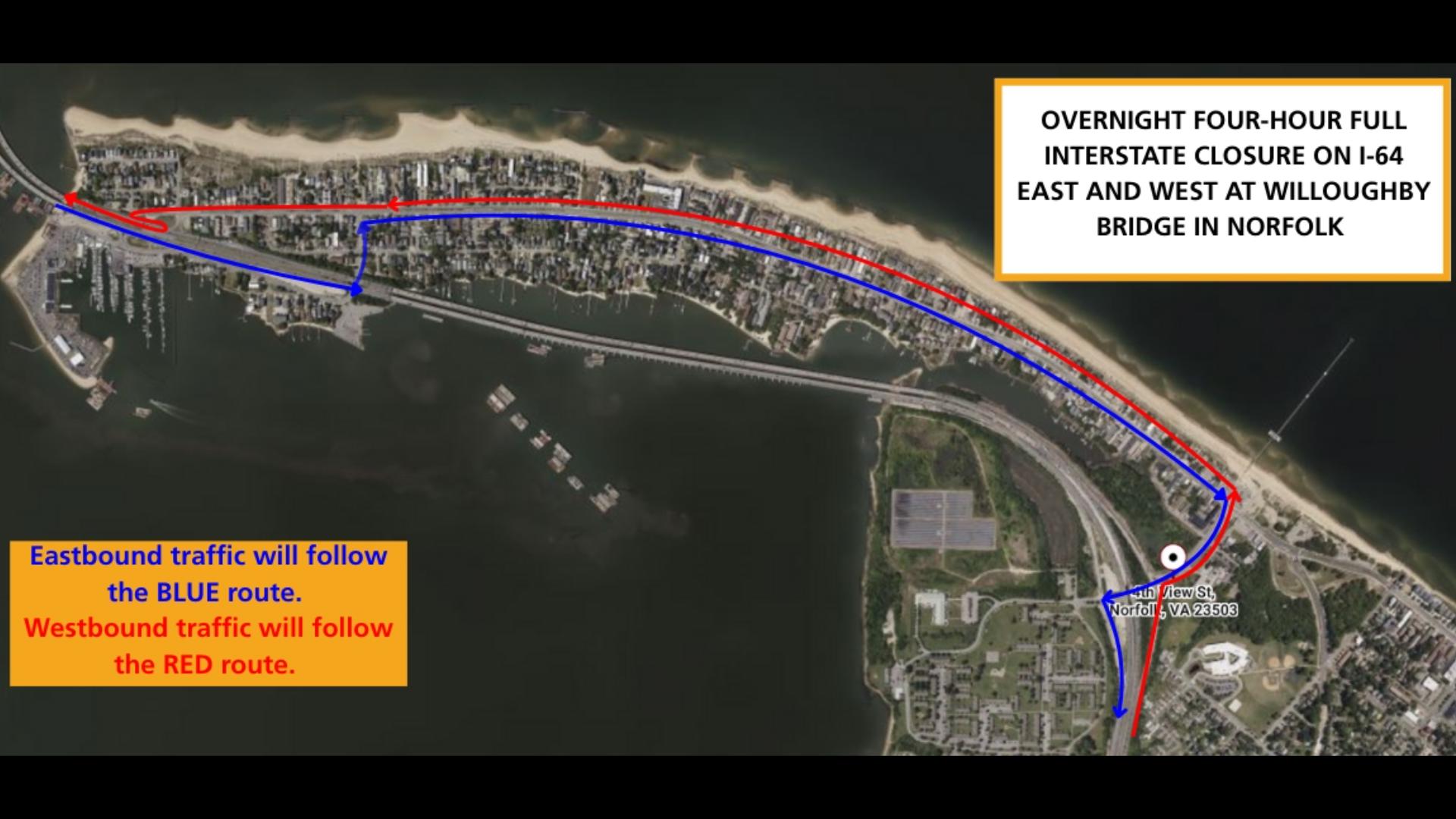 Interstate 64 in Norfolk closes early Thursday for sign installation ...