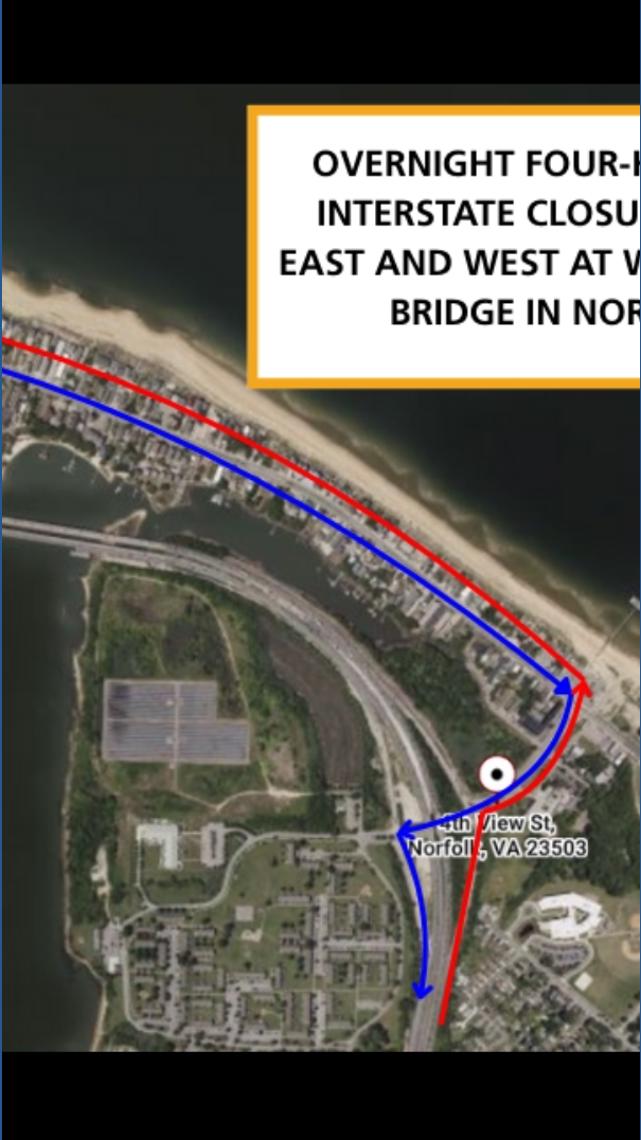 Interstate 64 in Norfolk closes early Thursday for sign installation ...