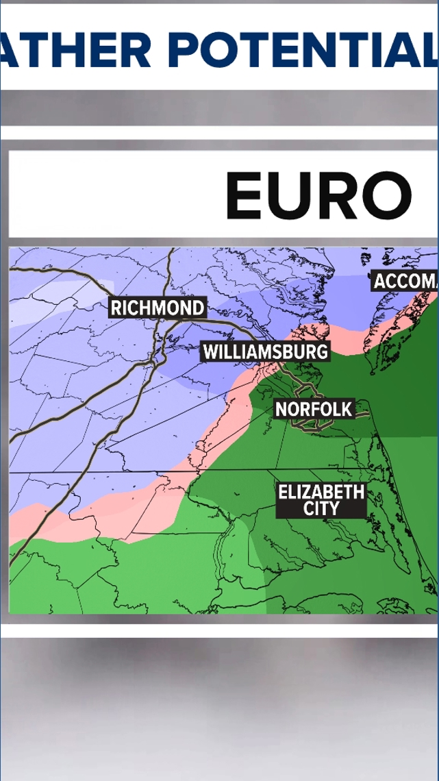 Wintry weather risk grows for inland Virginia on Friday; rain more ...
