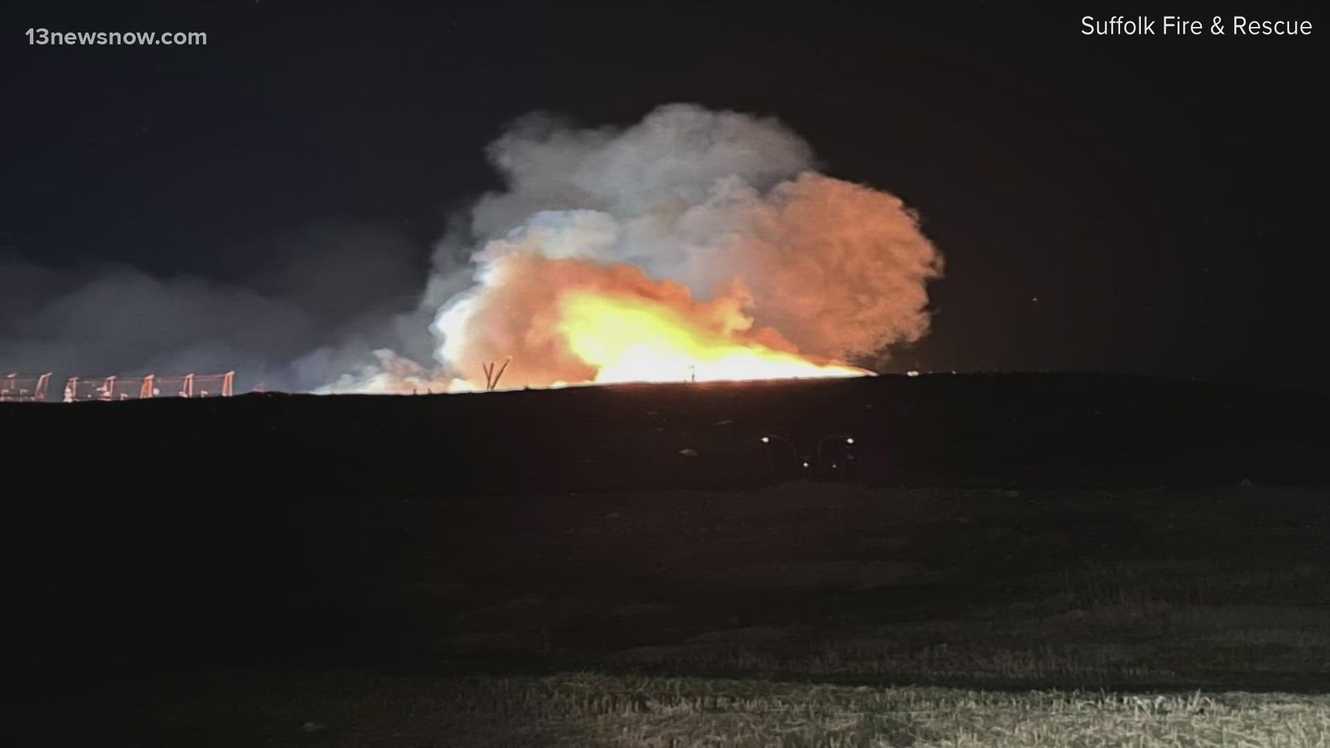 Suffolk landfill blaze the size of a football field takes nearly 6 ...