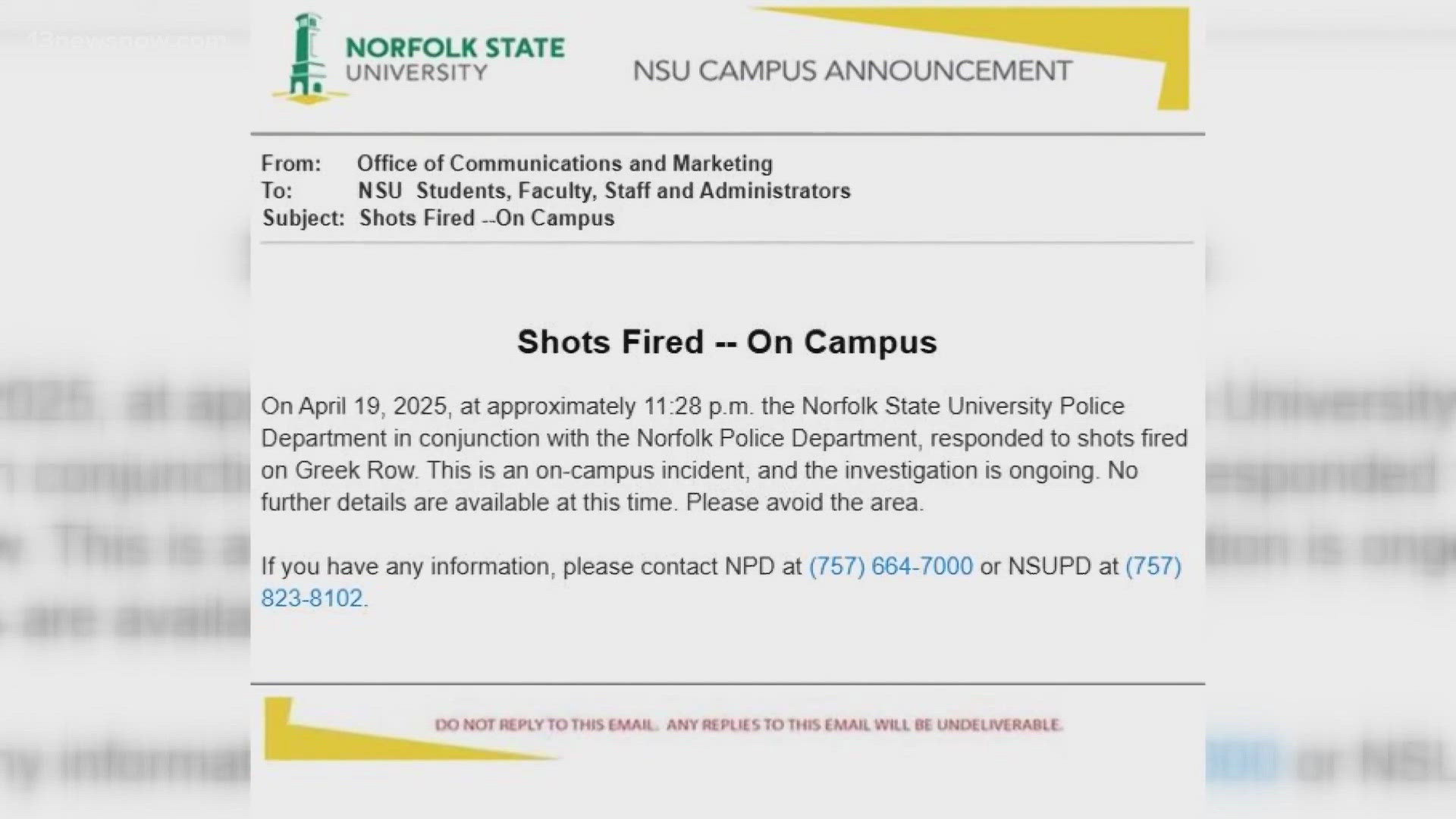 2 men injured, 1 seriously, after double shooting on Norfolk State ...