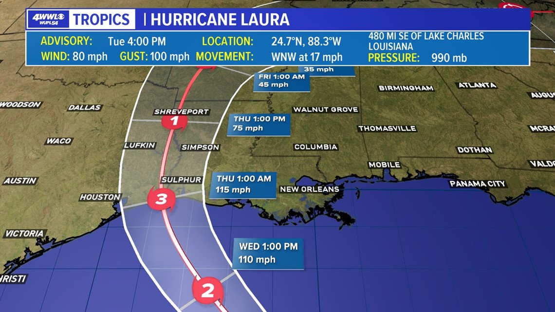 Tracking Hurricane Laura: Latest forecast track and updates | 13newsnow.com
